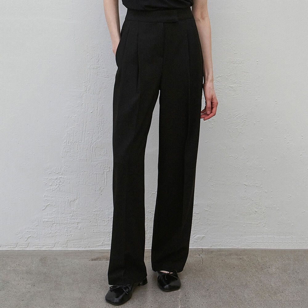 CLASSIC TWOTUCK SLACKS_BLACK - 감도 깊은 취향 셀렉트샵 29CM
