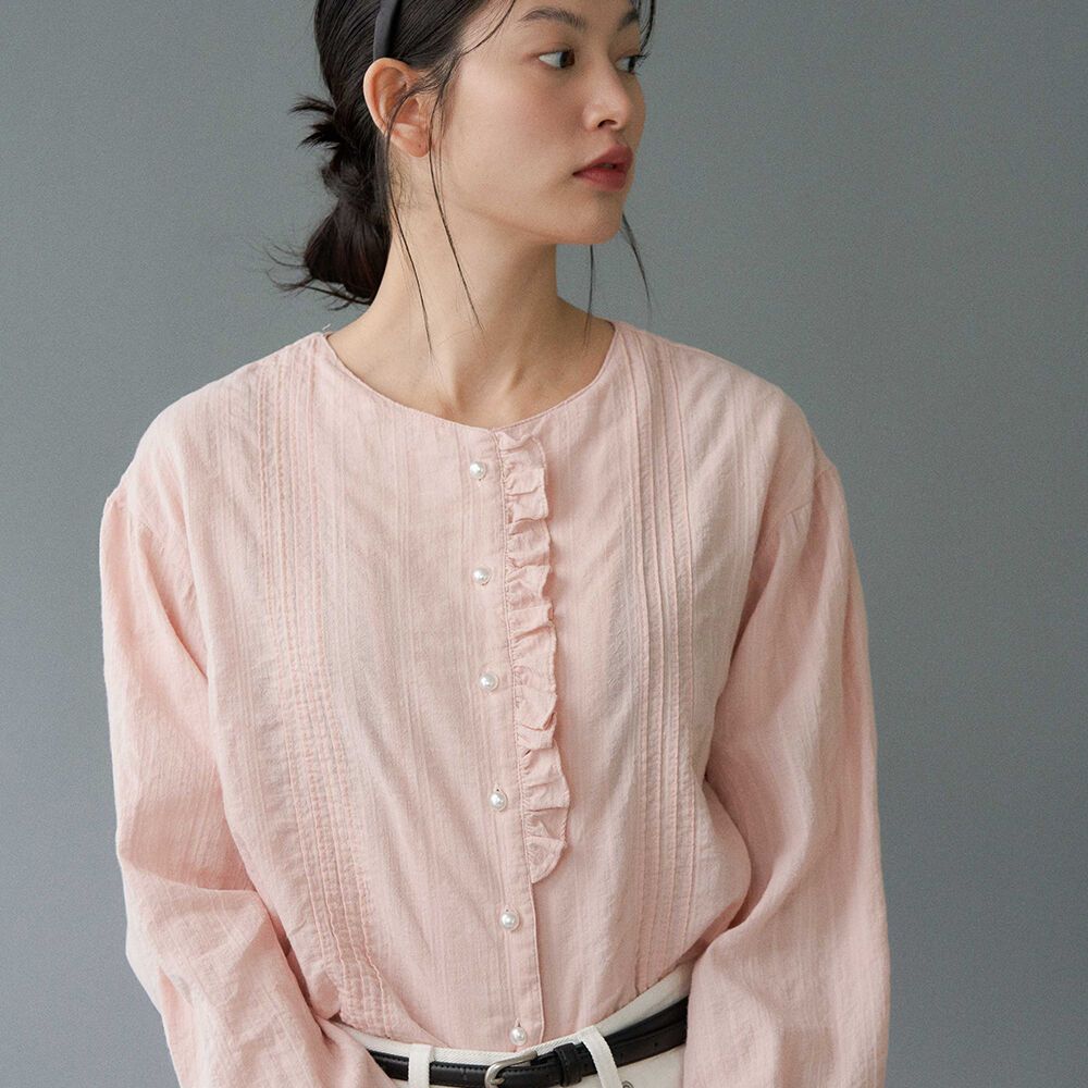 ROUND PIN TUCK BLOUSE_PINK - 감도 깊은 취향 셀렉트샵 29CM