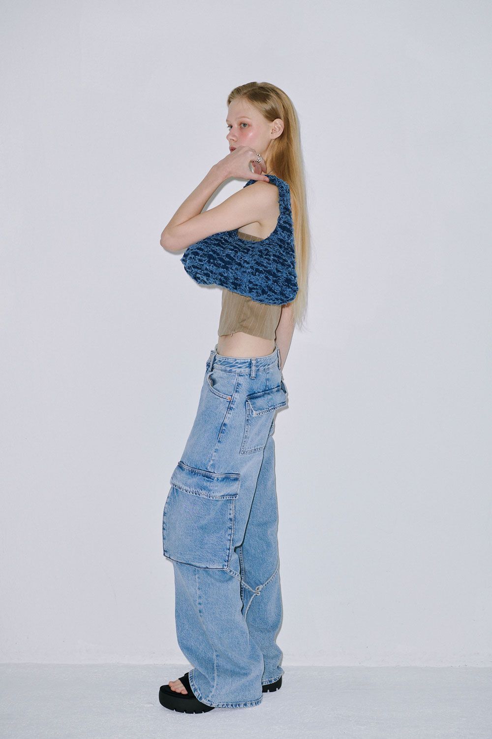 Rustling hand bag [Denim hairy] - 감도 깊은 취향 셀렉트샵 29CM