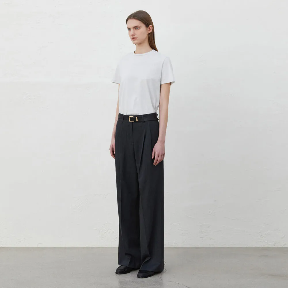 BASIC WIDE TWO TUCK SLACKS_CHARCOAL - 감도 깊은 취향 셀렉트샵 29CM