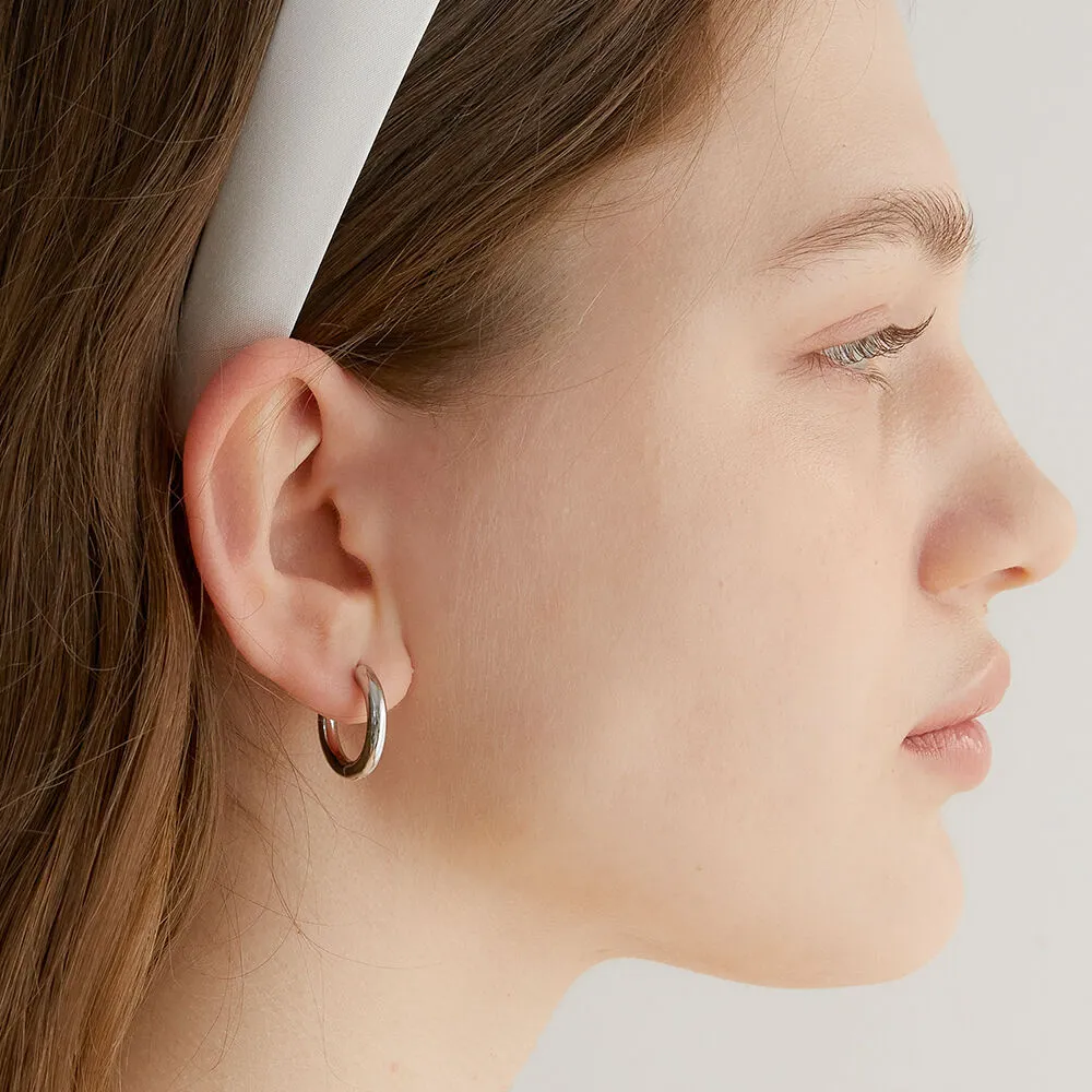 one touch bold ring earrings (E010_silver large) - 감도 깊은 취향 셀렉트샵 29CM