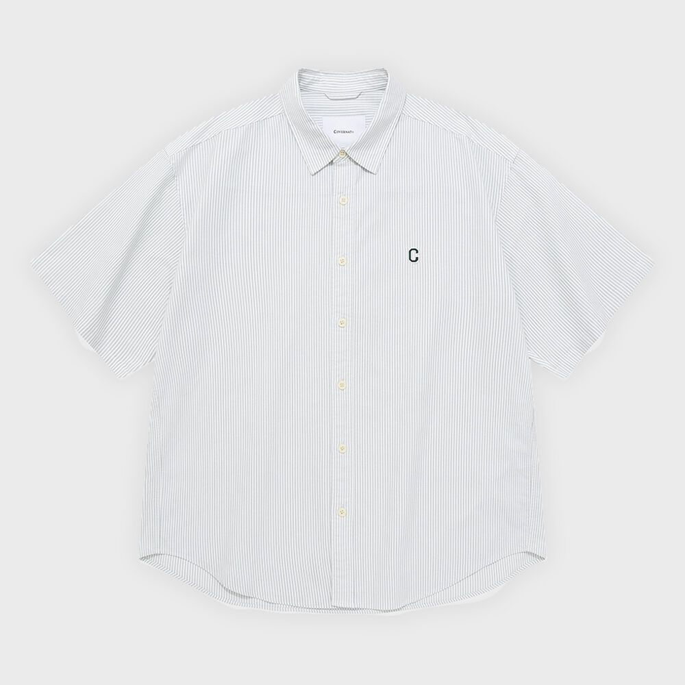 [23SS] C 로고 옥스포드 스트라이프 하프 셔츠 - 그린 - 감도 깊은 취향 셀렉트샵 29CM