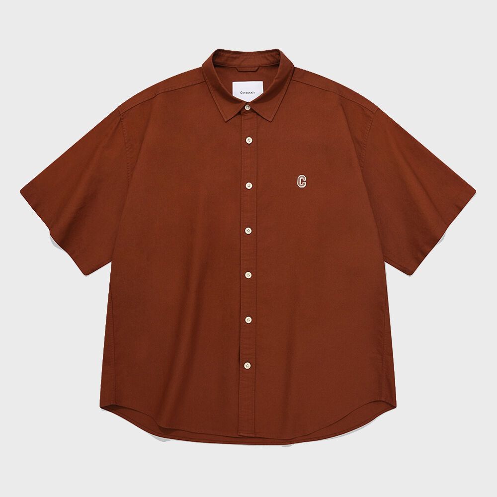 [23SS] C 로고 옥스포드 하프 셔츠 - 브라운 - 감도 깊은 취향 셀렉트샵 29CM