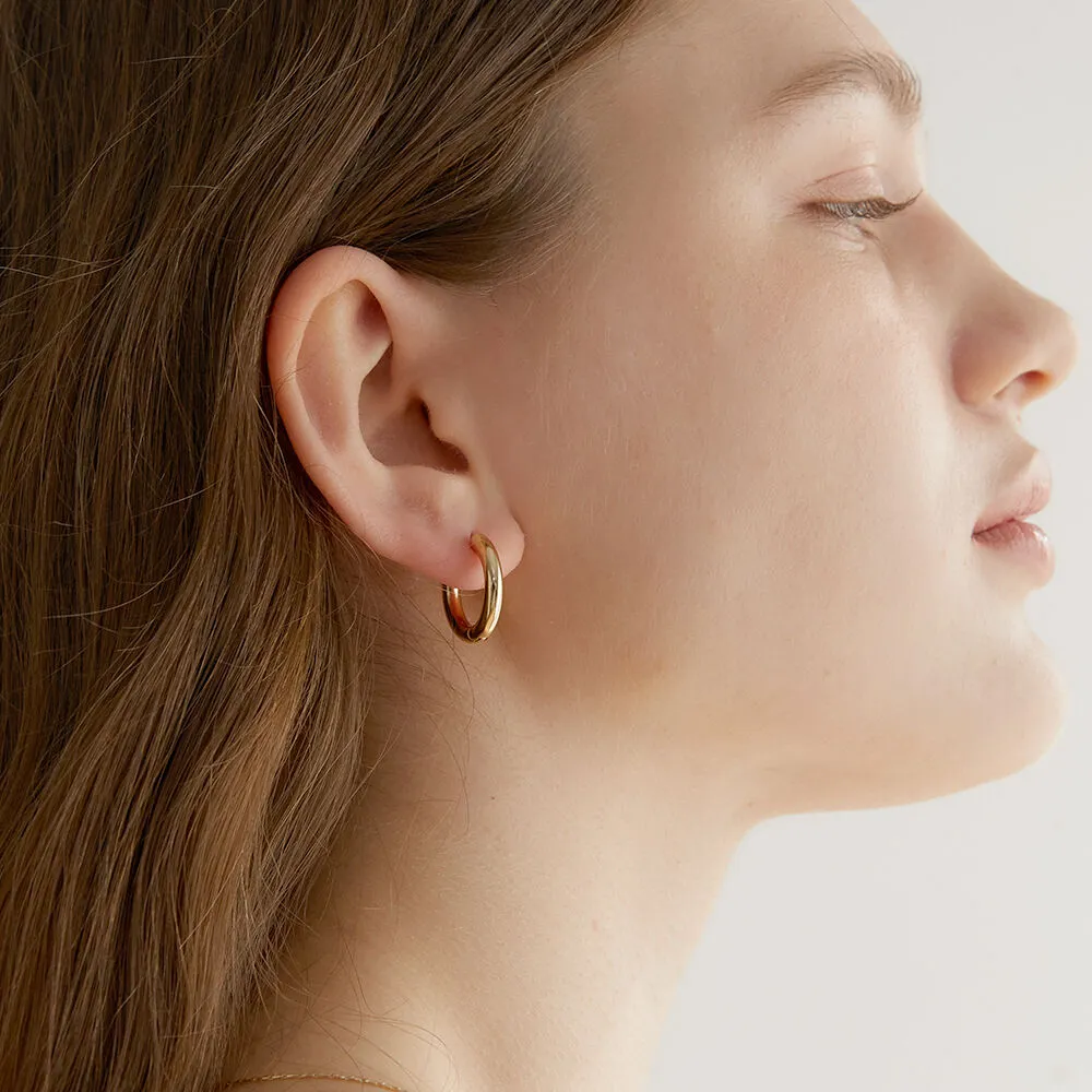 one touch bold ring earrings (E010_gold large) - 감도 깊은 취향 셀렉트샵 29CM