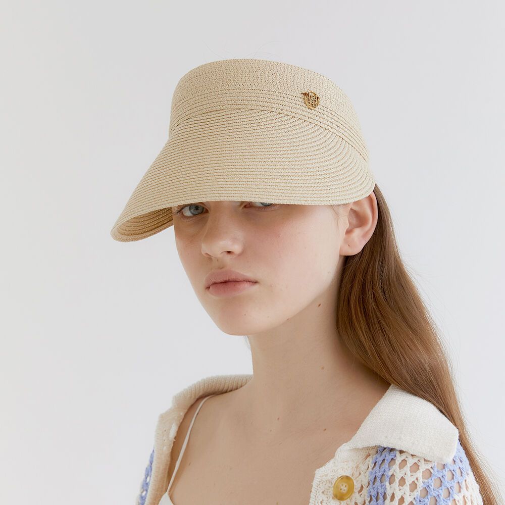 round logo pendant raffia sun visor (C007_ivory) - 감도 깊은 취향 셀렉트샵 29CM