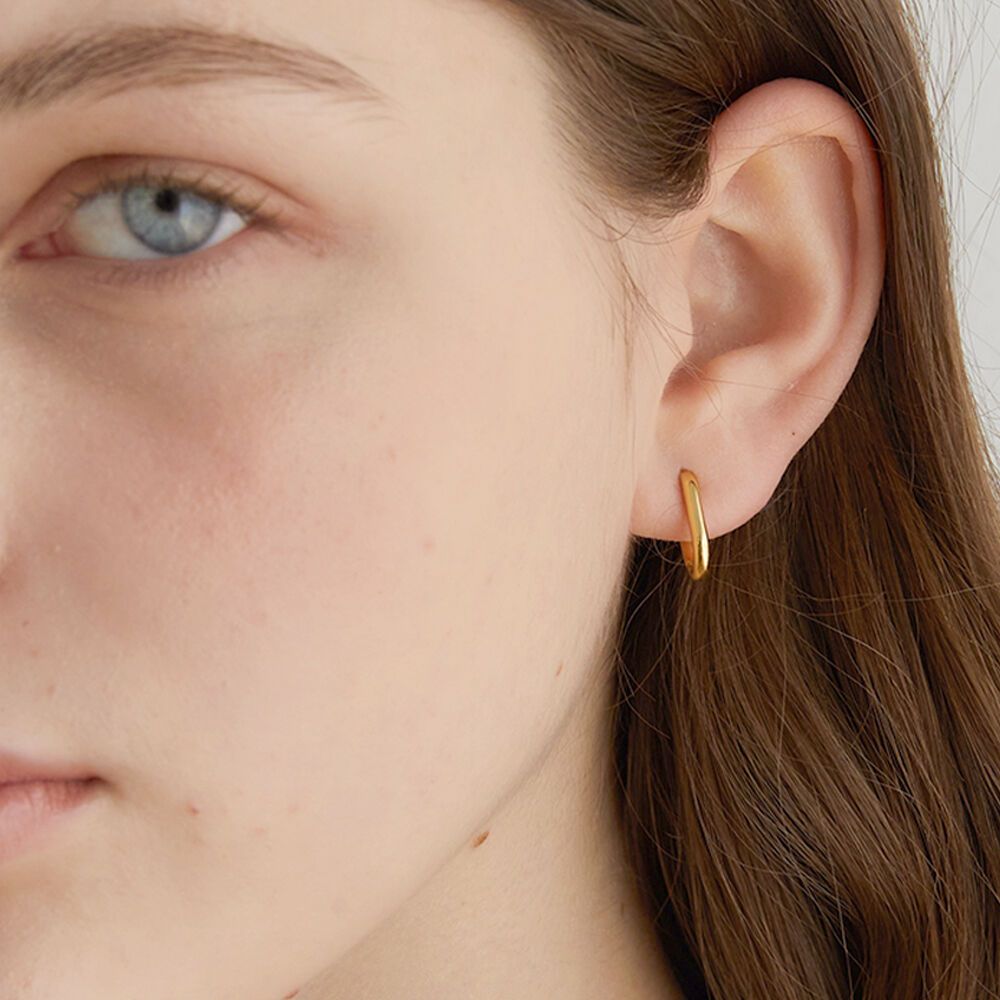 one touch oval ring earrings (E004_gold small) - 감도 깊은 취향 셀렉트샵 29CM