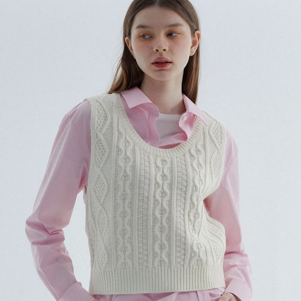 RVS Cable Sweater Vest Ivory - 감도 깊은 취향 셀렉트샵 29CM