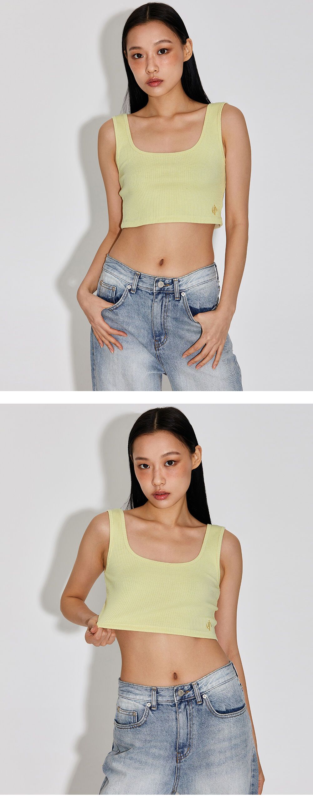 DEEP SQUARE NECK CROPPED TANK TOP_T316TP132 - 감도 깊은 취향 셀렉트샵 29CM