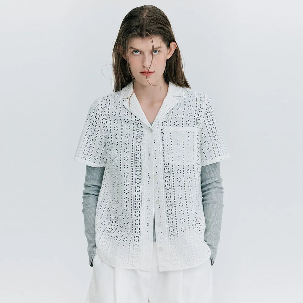 Eyelet Half Shirts_White - 감도 깊은 취향 셀렉트샵 29CM