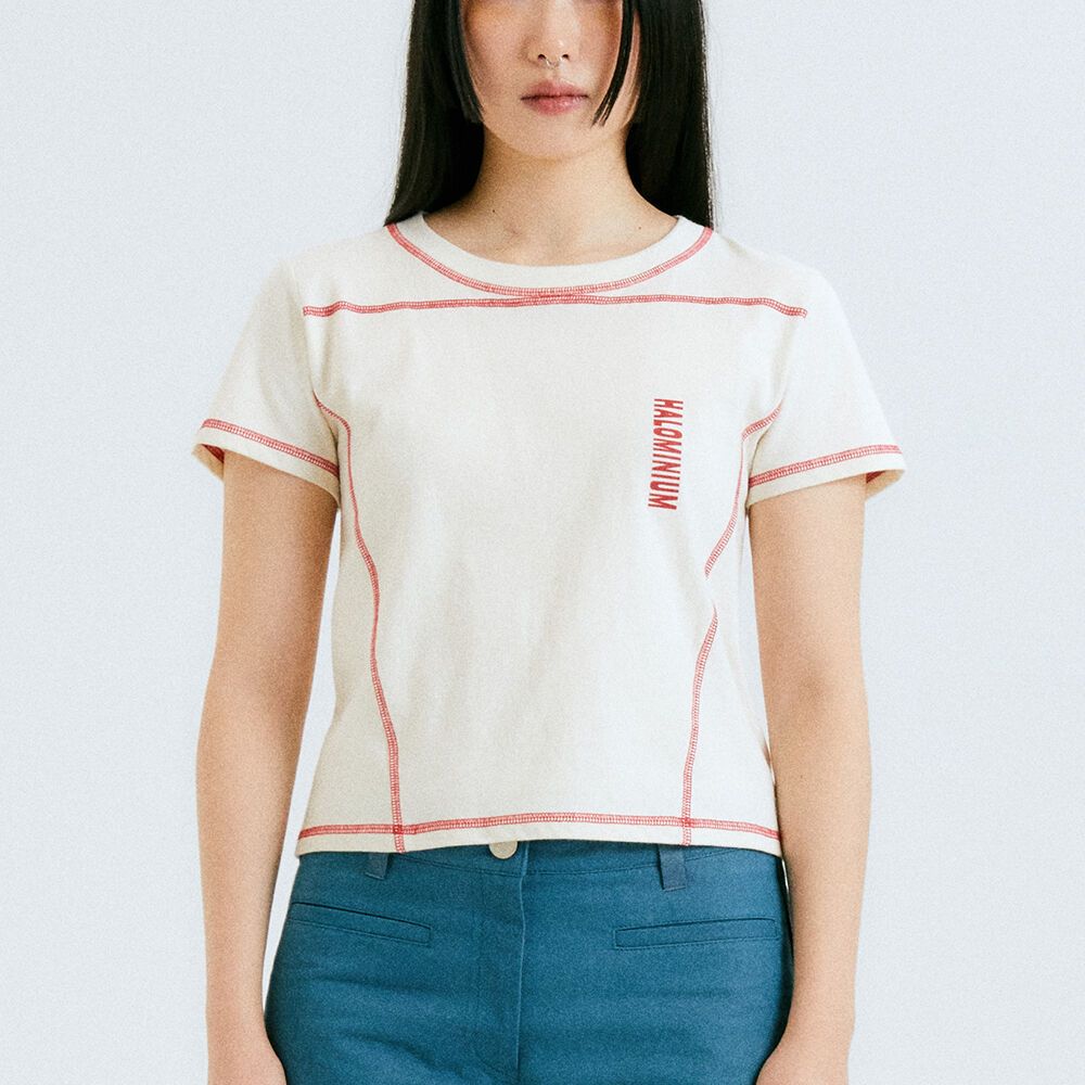 CONTRAST STITCH TEE / ECRU - 감도 깊은 취향 셀렉트샵 29CM