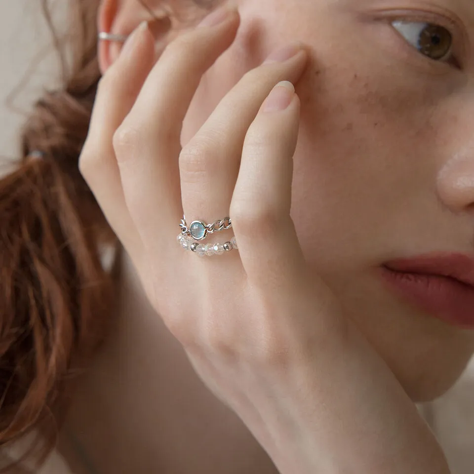 Blue opal pendant surgical chain ring - 감도 깊은 취향 셀렉트샵 29CM