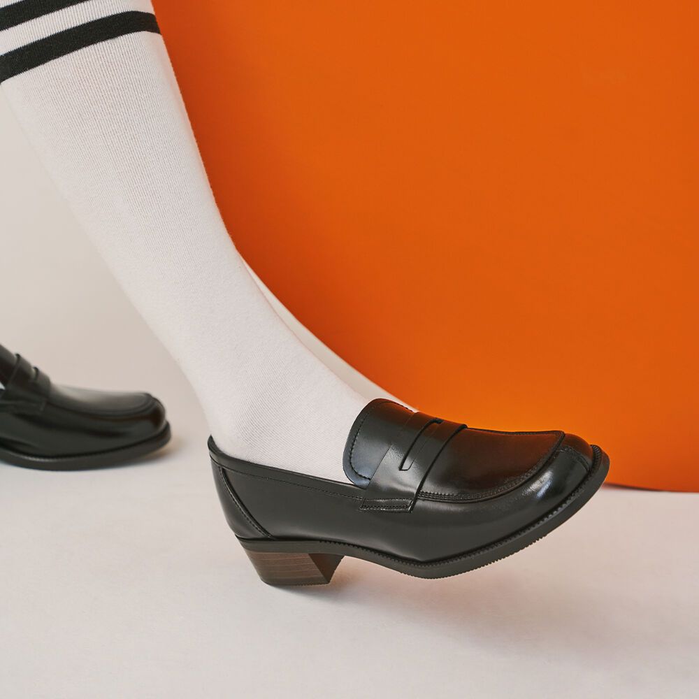 하루타 여성용 힐업 소가죽 페니로퍼 HS-545_BLACK - 감도 깊은 취향 셀렉트샵 29CM