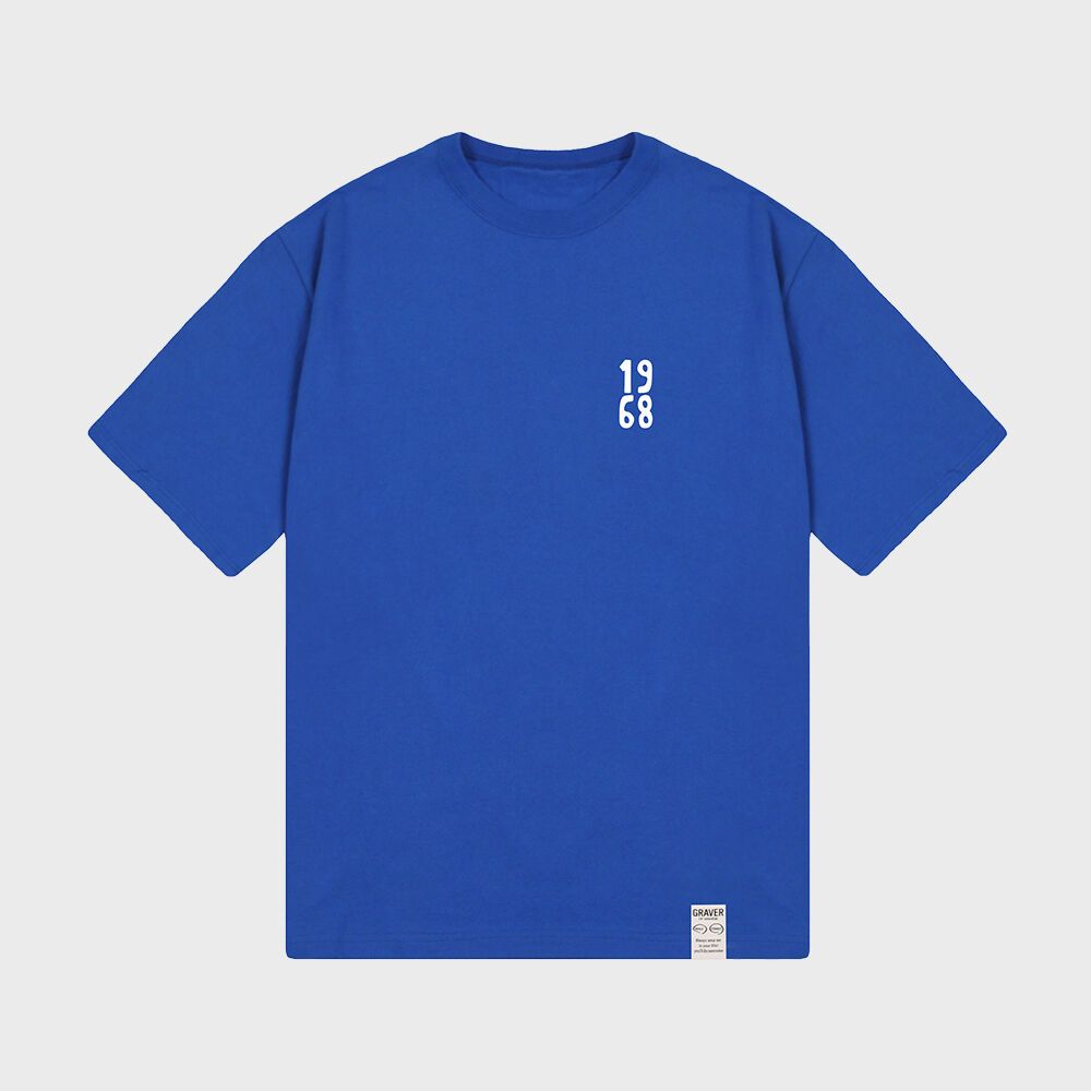 [ODNR-UNISEX]1968 사각 로고 반팔티_코발트블루 - 감도 깊은 취향 셀렉트샵 29CM
