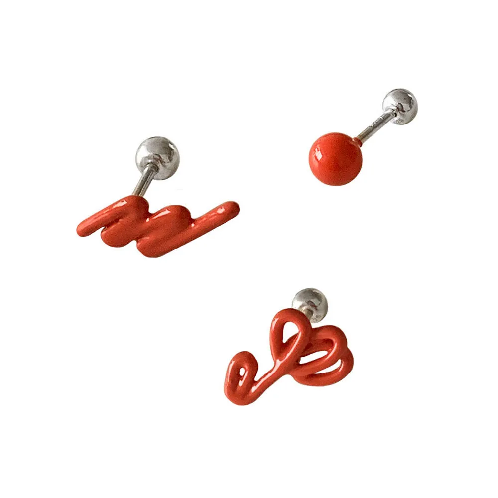 Rainbow doodle piercing (Orange) - 감도 깊은 취향 셀렉트샵 29CM