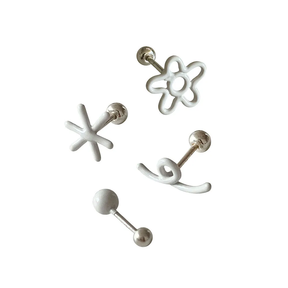 Rainbow doodle piercing (White) - 감도 깊은 취향 셀렉트샵 29CM