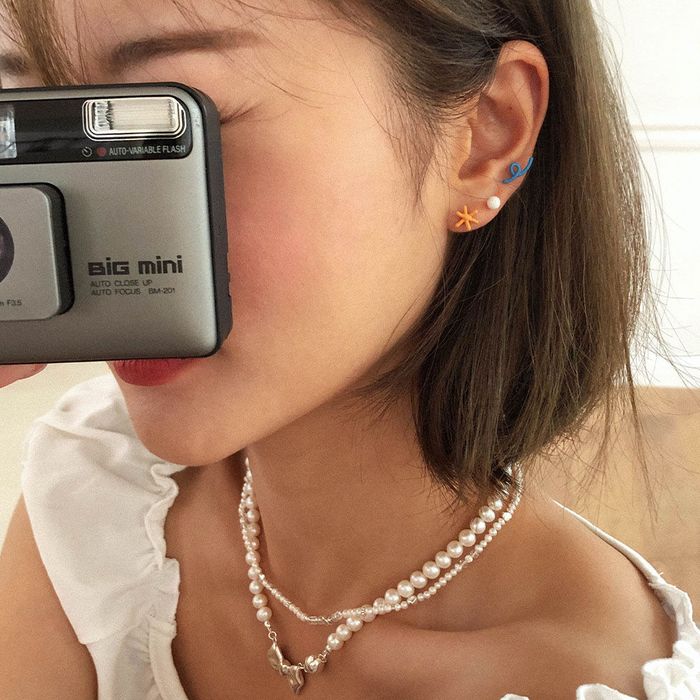 Rainbow doodle piercing (Yellow) - 감도 깊은 취향 셀렉트샵 29CM