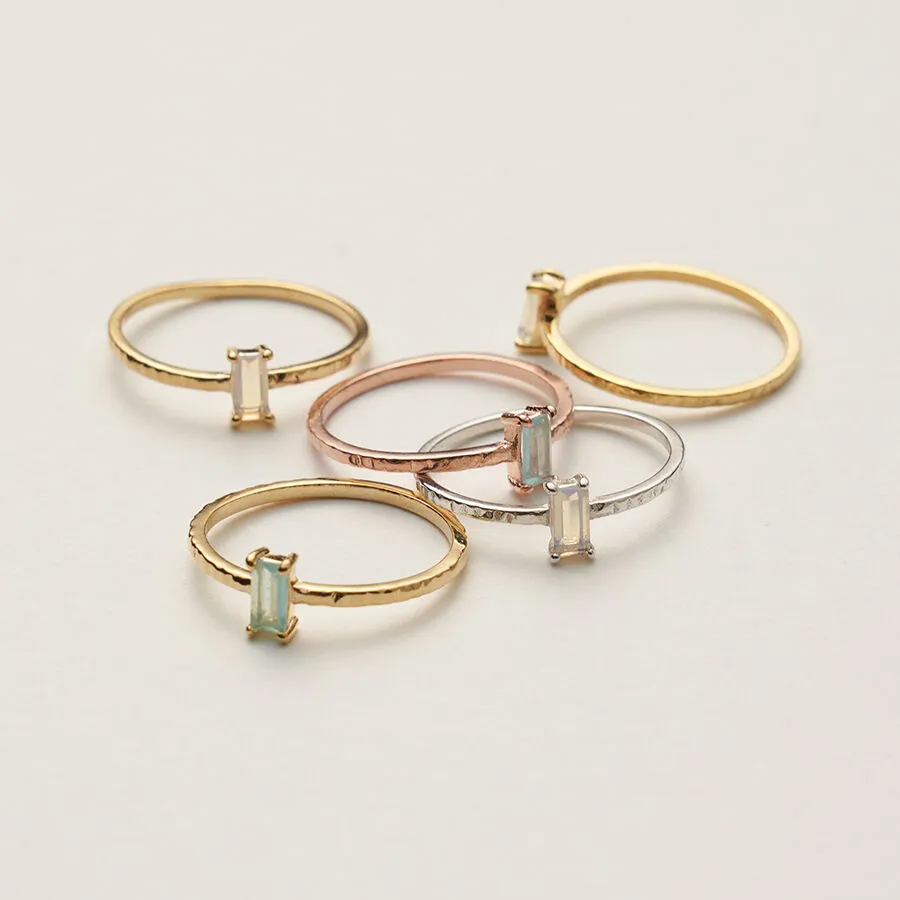 Baguette Natural Stone Ring 바게트 천연석 반지-문스톤, 칼세도니 - 감도 깊은 취향 셀렉트샵 29CM