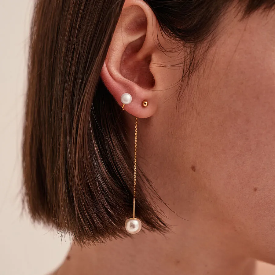 Essence Pearl Chain drop Earrings 에쎈스 진주 체인 드롭 귀걸이 - 감도 깊은 취향 셀렉트샵 29CM