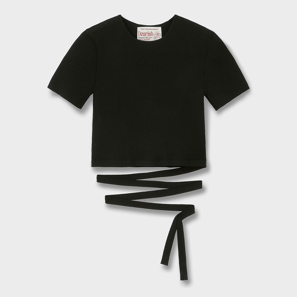 Black Cropped Ribbon Knit - 감도 깊은 취향 셀렉트샵 29CM