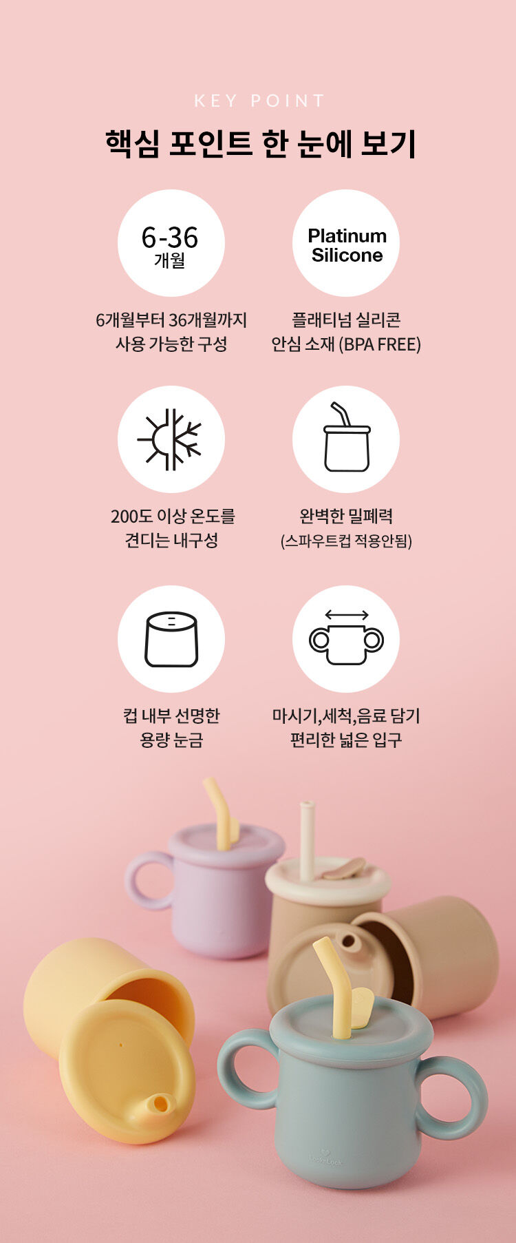 락앤락 리틀럽 실리콘 스파우트 빨대컵 200ml (LBB016) - 감도 깊은 취향 셀렉트샵 29CM