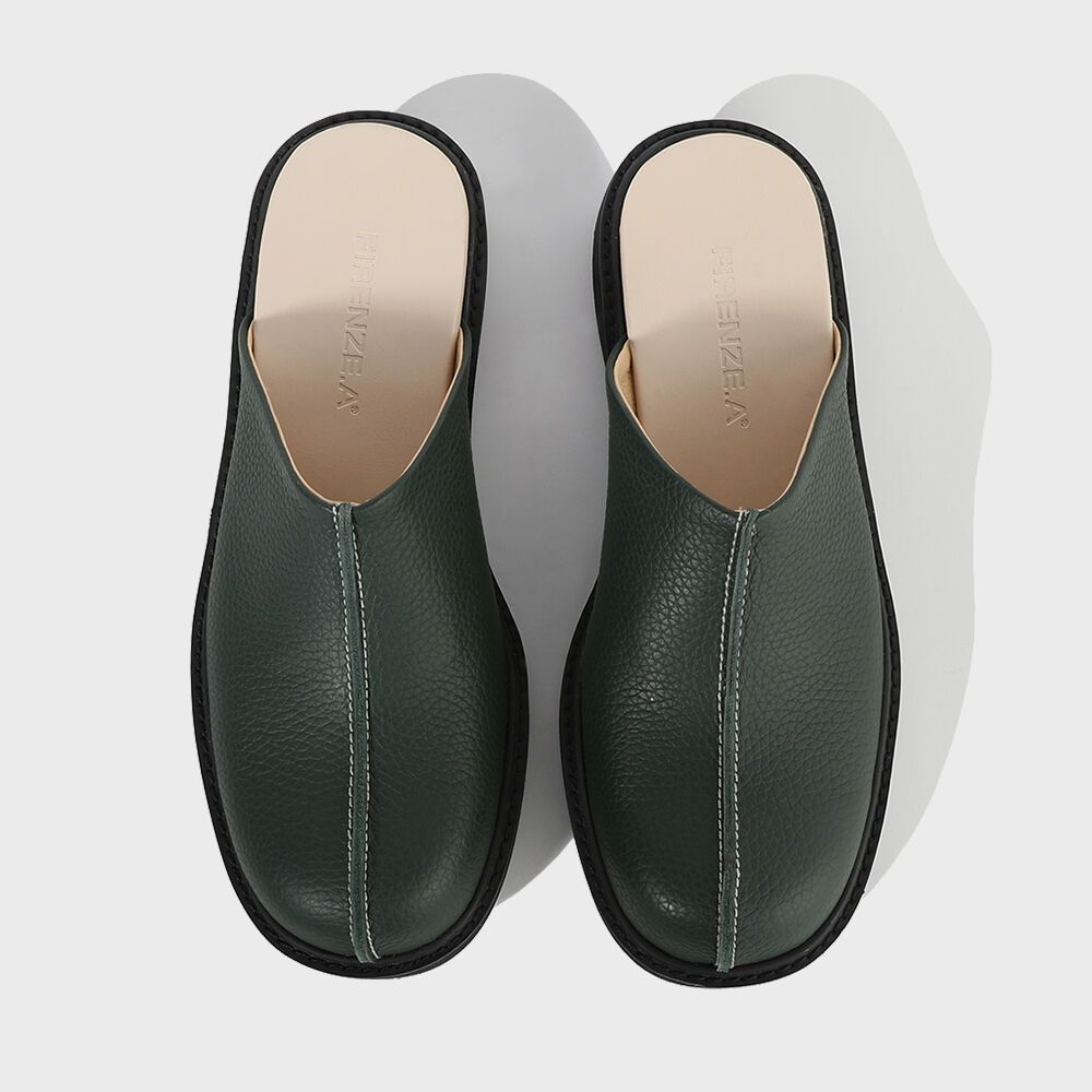 [주문제작] 중앙절개 오플레더 유니섹스 뮬 7006-ME / DEEP GREEN - 감도 깊은 취향 셀렉트샵 29CM