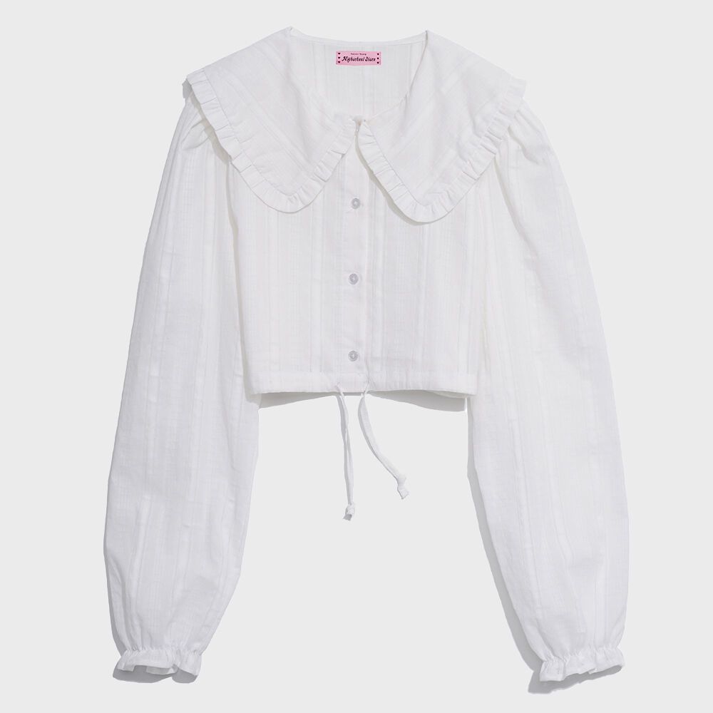 RUFFLE COLLAR BLOUSE_WHITE - 감도 깊은 취향 셀렉트샵 29CM