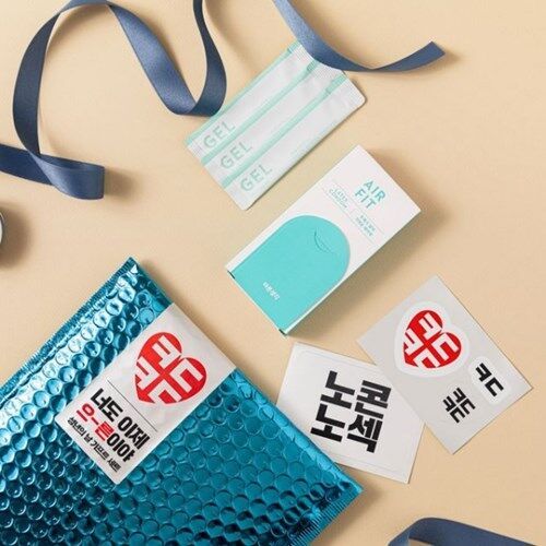 성년의날 선물세트 에어핏 초박형 콘돔 12p 젤 메시지스티커 감도 깊은 취향 셀렉트샵 29cm