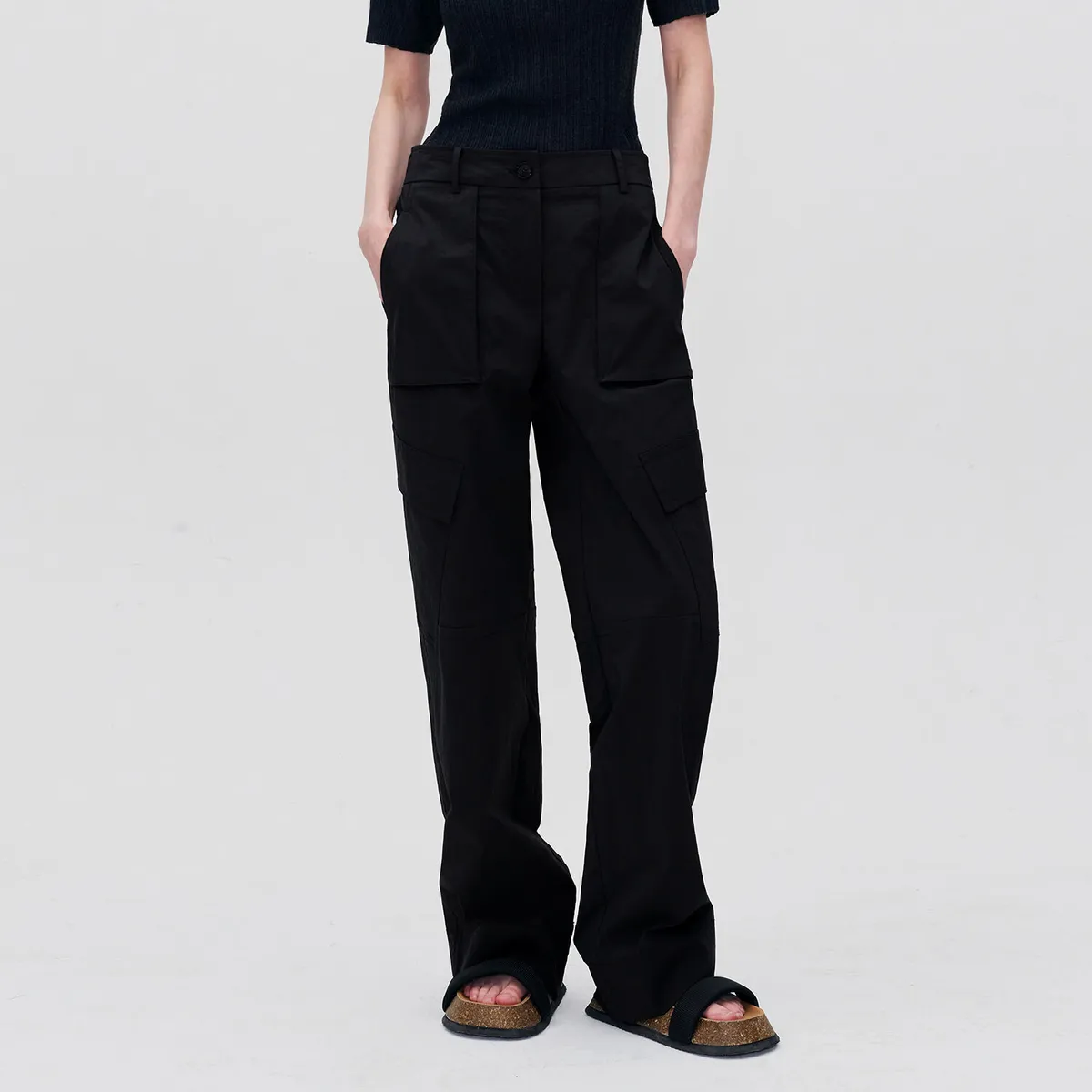 WIDE LEG CARGO PANTS BLACK - 감도 깊은 취향 셀렉트샵 29CM