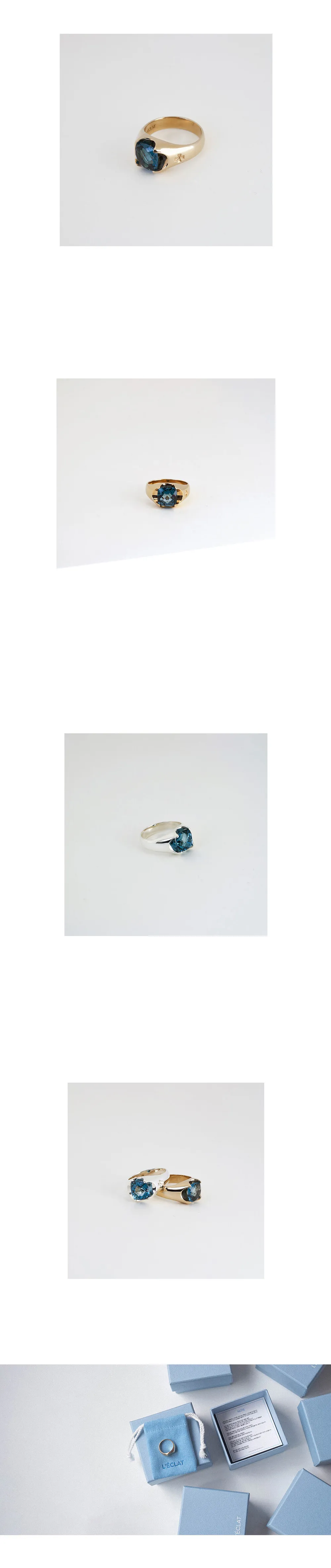 ELE CUSHION GEMSTONE RING GOLD / SILVER - 감도 깊은 취향 셀렉트샵 29CM