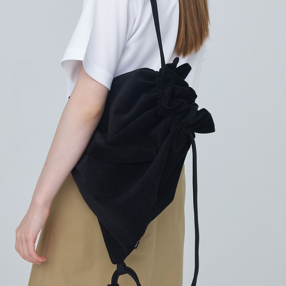 Corduroy String Backpack - Black - 감도 깊은 취향 셀렉트샵 29CM