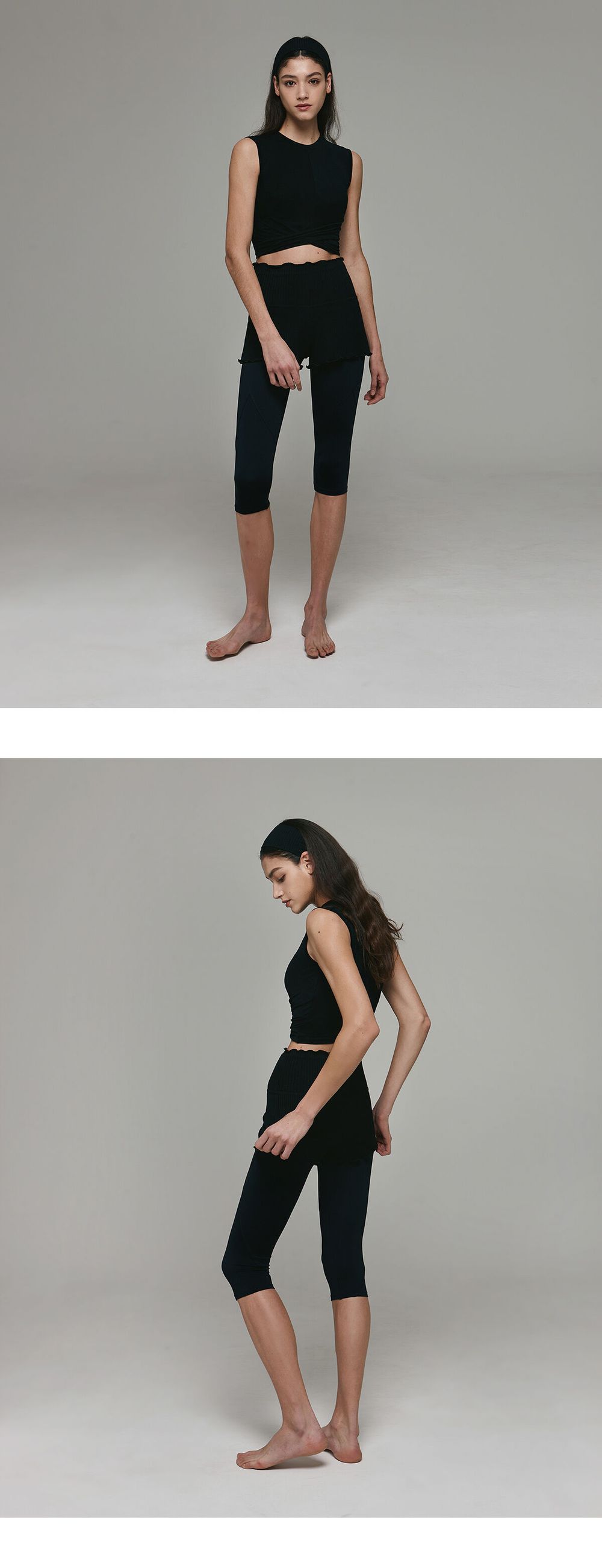 여성 요가복 DEVI-TS0038-블랙 필라테스 플로우 꼬임 슬리브리스 - 감도 깊은 취향 셀렉트샵 29CM