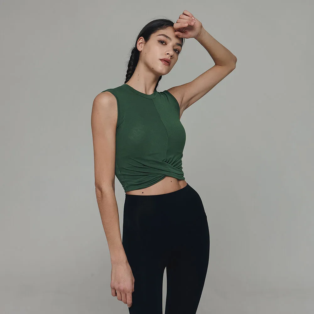 플로우 꼬임 슬리브리스 DEVI-TS0038-딥그린 - 감도 깊은 취향 셀렉트샵 29CM