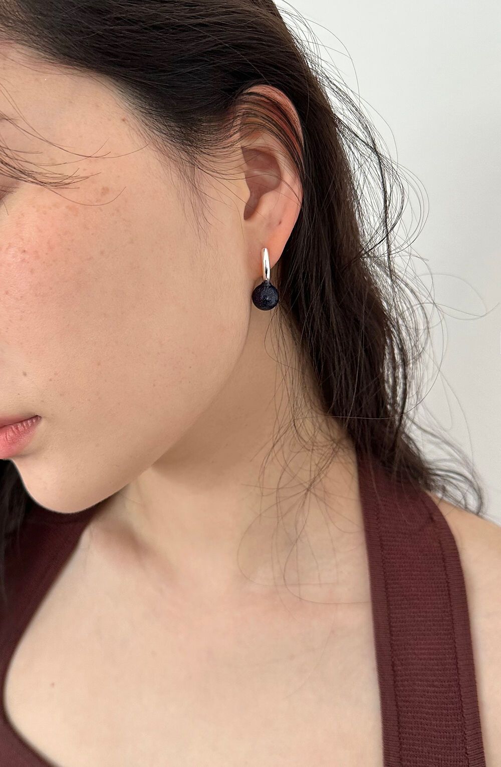 [silver925] aventurine gemstone earring - 감도 깊은 취향 셀렉트샵 29CM