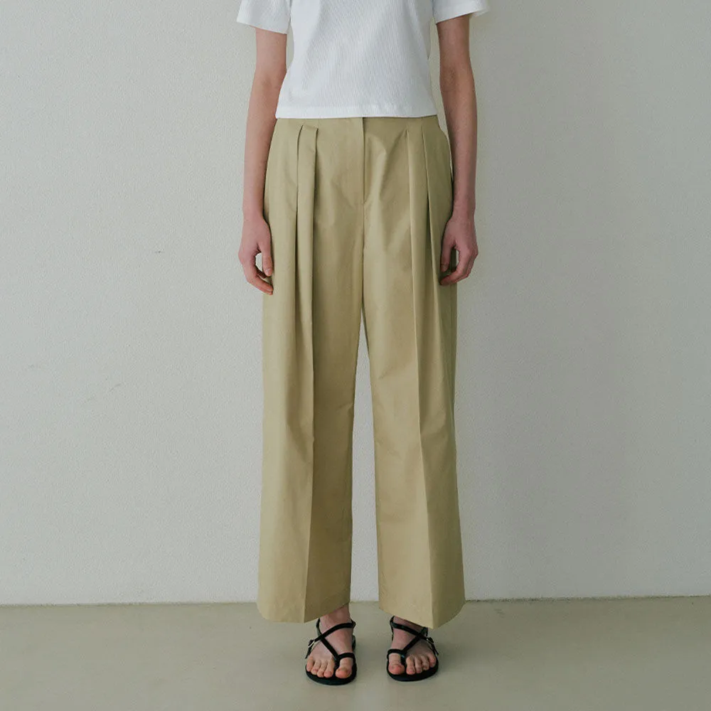 TWO TUCK BANDDING SLACKS - Beige - 감도 깊은 취향 셀렉트샵 29CM