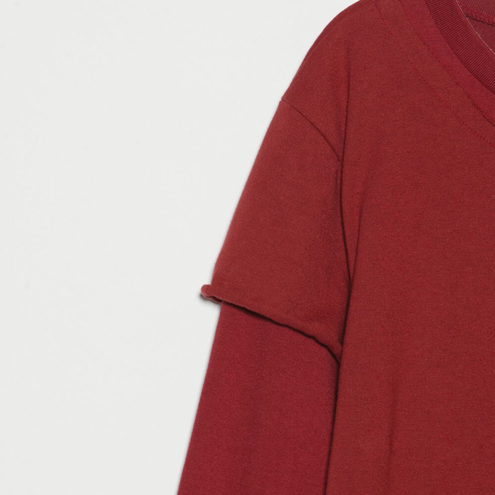 Double Layerd Long Sleeve Tee_Red - 감도 깊은 취향 셀렉트샵 29CM
