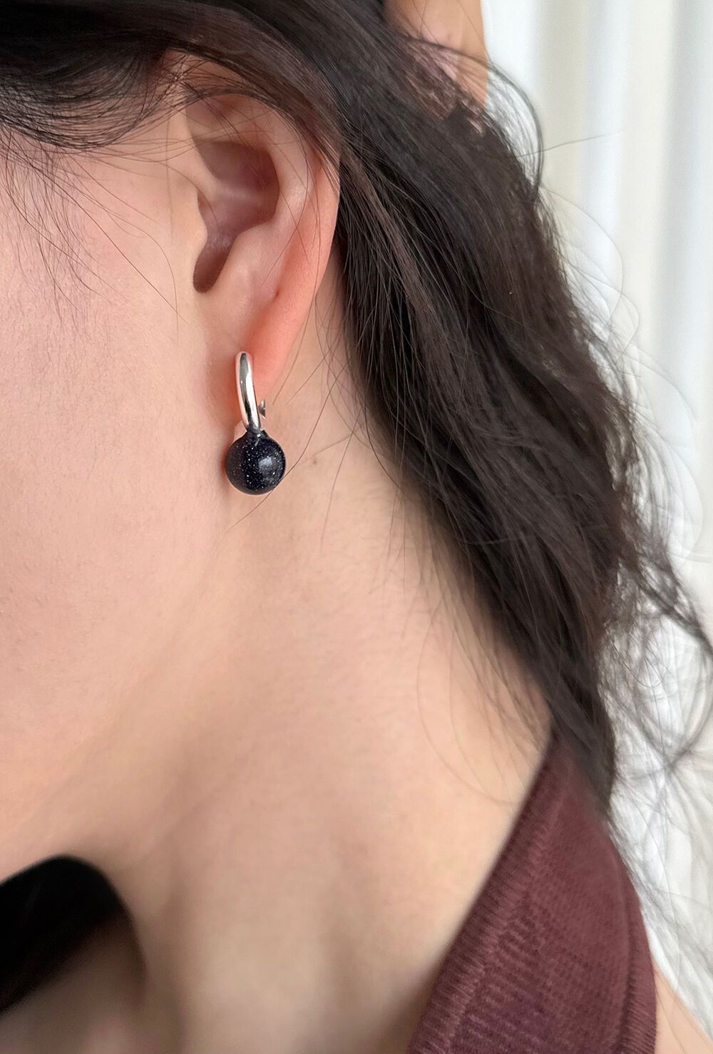 [silver925] aventurine gemstone earring - 감도 깊은 취향 셀렉트샵 29CM