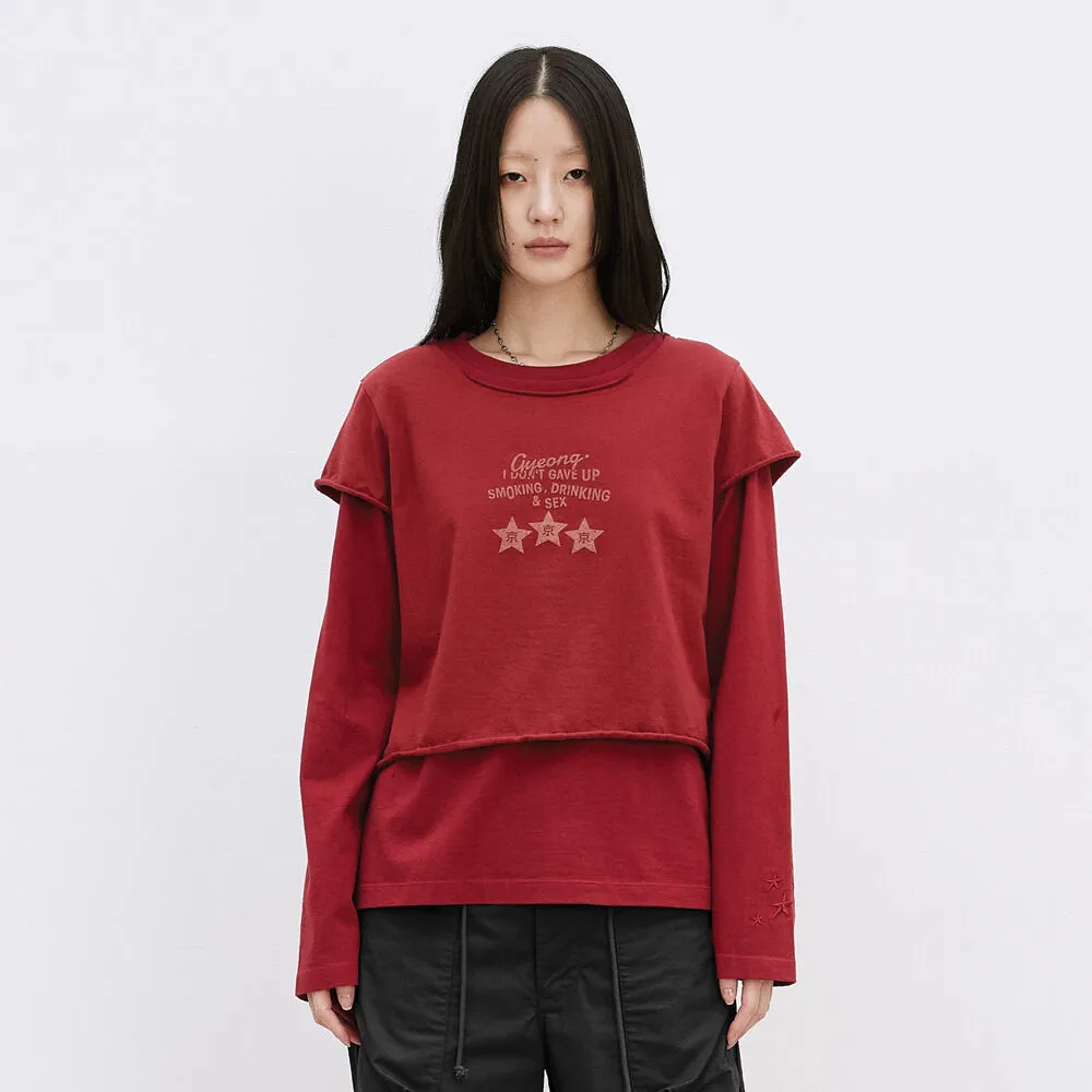 Double Layerd Long Sleeve Tee_Red - 감도 깊은 취향 셀렉트샵 29CM