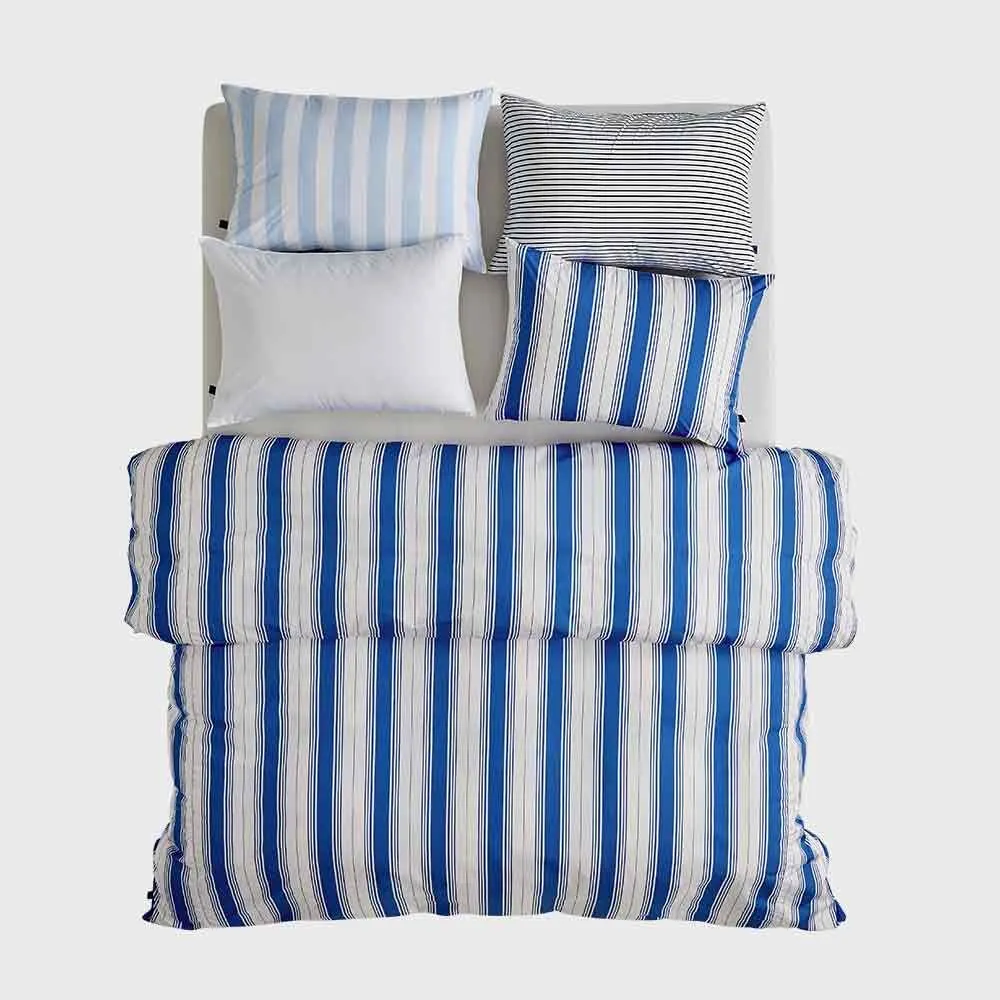 [29CM 단독] 볼드스트라이프 블루 레이어드 이불커버세트 SSQ 2material - 감도 깊은 취향 셀렉트샵 29CM