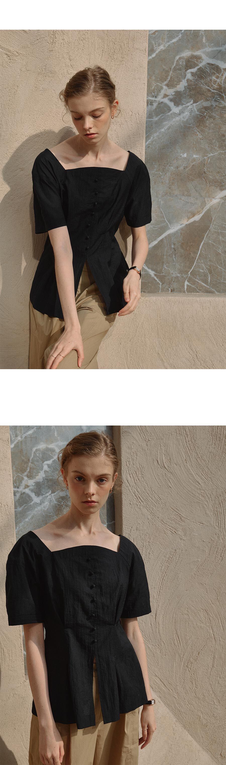 Convex Square-neck Blouse SW3MB219-10 - 감도 깊은 취향 셀렉트샵 29CM