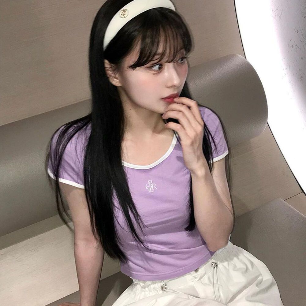 [23SS] 라인 배색 슬림 티셔츠_LAVENDER - 감도 깊은 취향 셀렉트샵 29CM