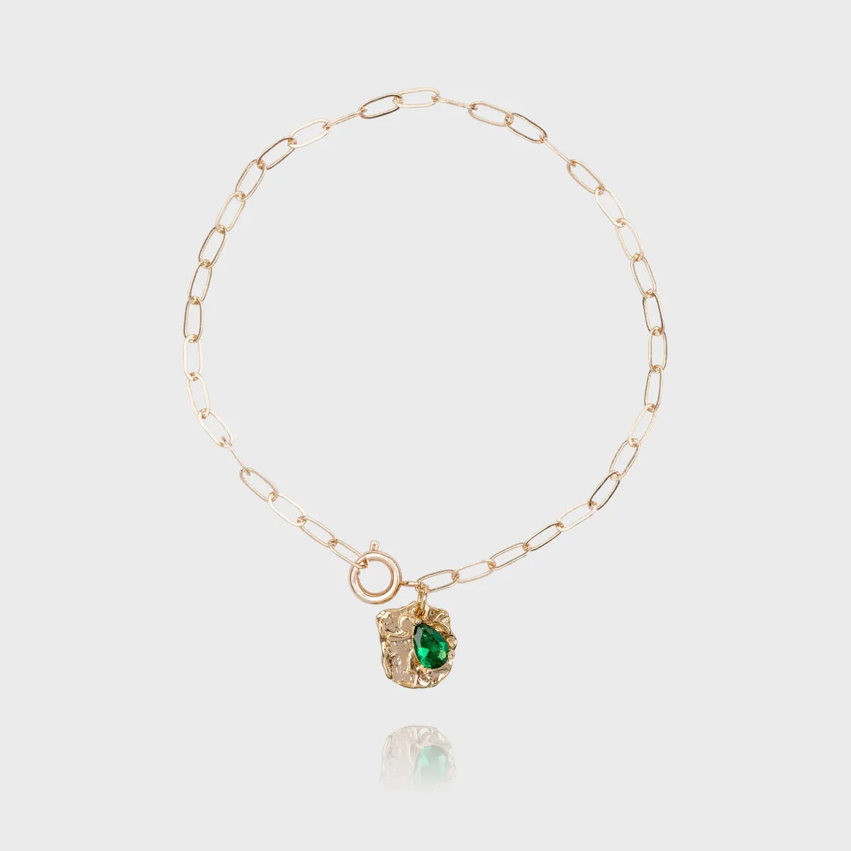Rough piece emerald oval chain bracelet [러프피스 에메랄드 오벌체인 팔찌] - 감도 깊은 취향 셀렉트샵 29CM