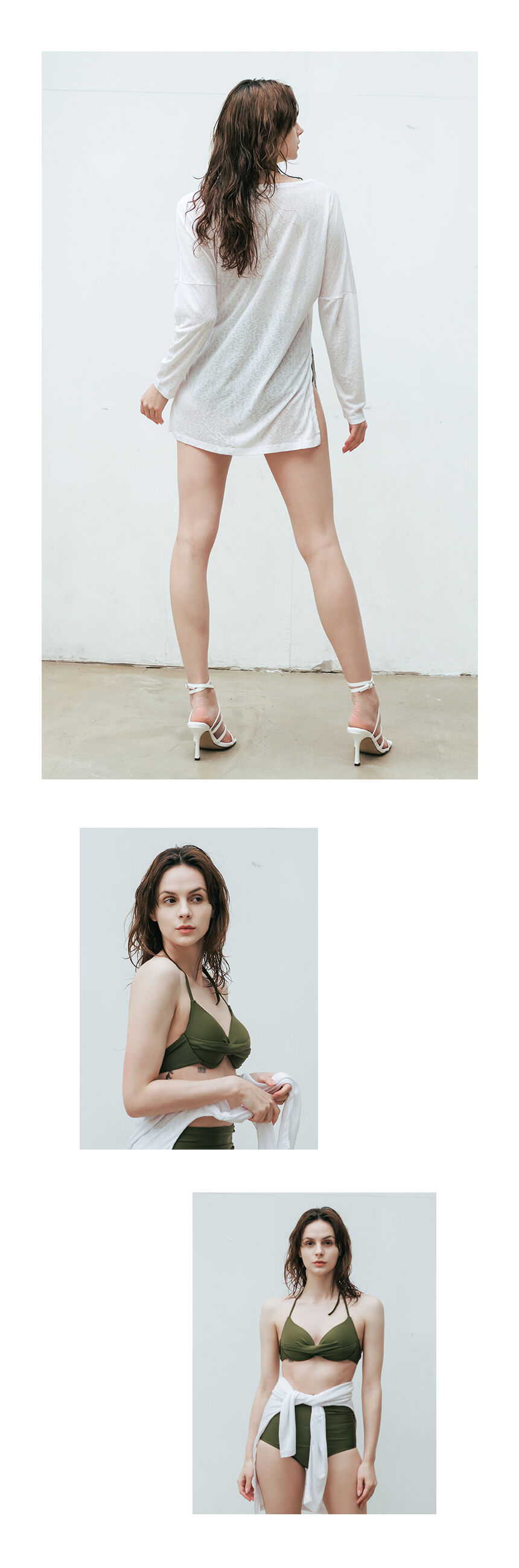 슬릿 수영복 비키니 커버업 티셔츠 피치 2size - 감도 깊은 취향 셀렉트샵 29CM