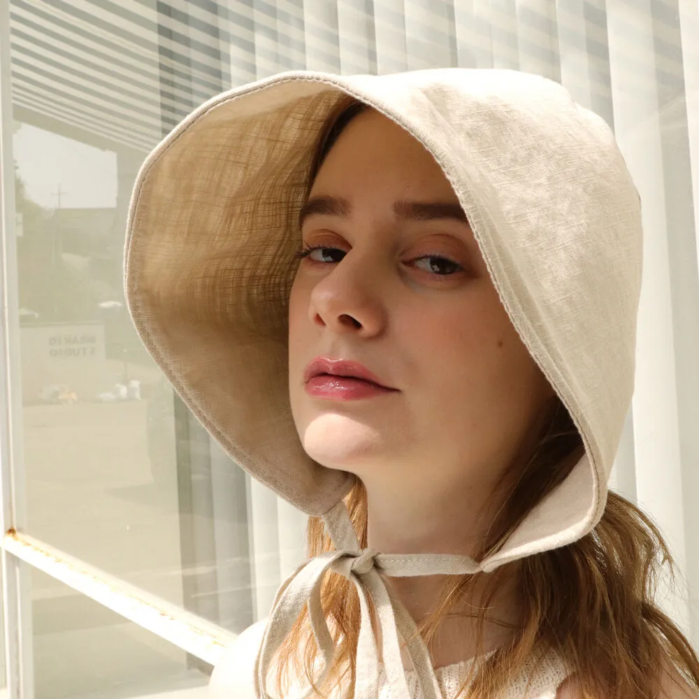 BLOSSOM LINEN BEIGE BONNET HAT - 감도 깊은 취향 셀렉트샵 29CM
