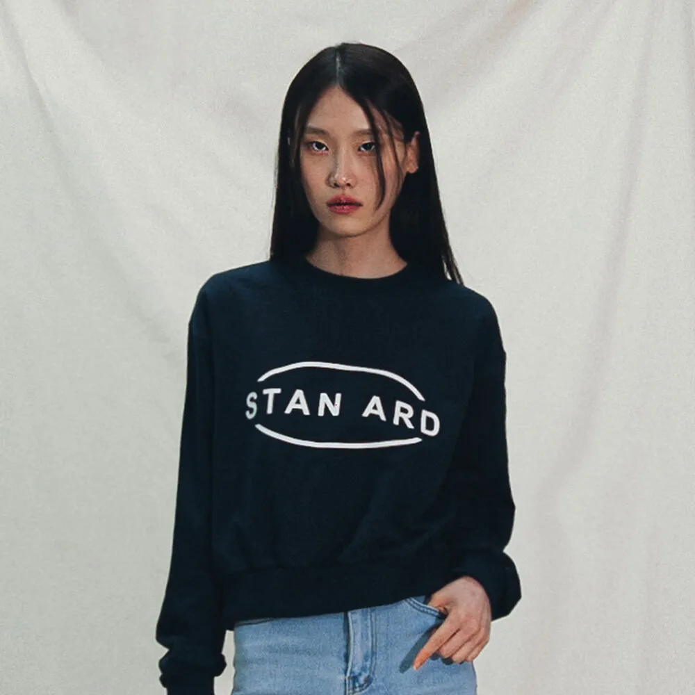 SA Logo half cropped Sweatshirt Navy - 감도 깊은 취향 셀렉트샵 29CM