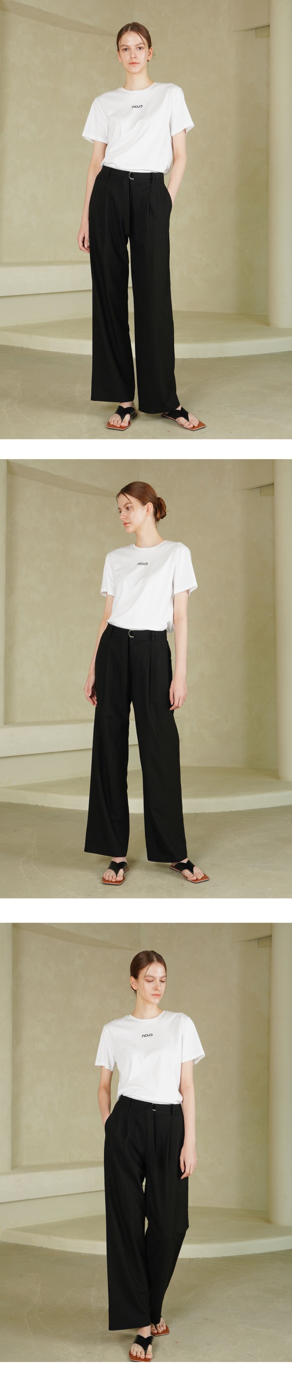 Linen Pintuck Semi-Wide Slacks _ Black - 감도 깊은 취향 셀렉트샵 29CM