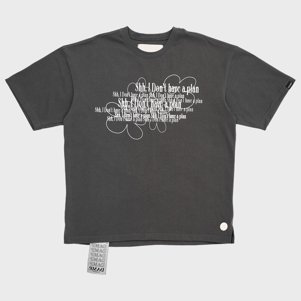DAMP 'FLOWER' OVERSIZED TEE_CHARCOAL - 감도 깊은 취향 셀렉트샵 29CM