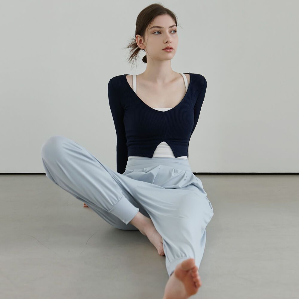 여성 요가복 DEVI-T0092-네이비 필라테스 줄리아 골지 롱슬리브 - 감도 깊은 취향 셀렉트샵 29CM