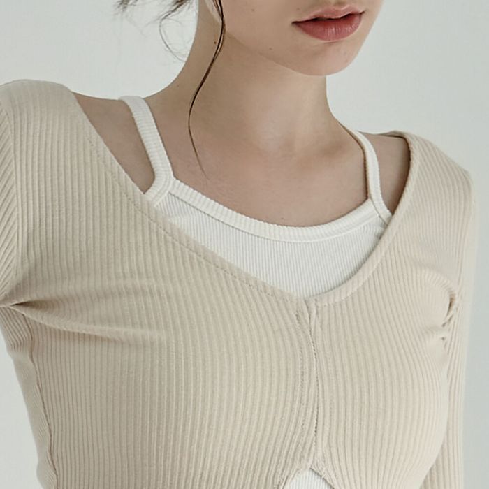 여성 요가복 DEVI-T0092-베이지 필라테스 줄리아 골지 롱슬리브 - 감도 깊은 취향 셀렉트샵 29CM