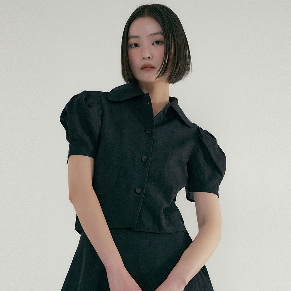 RCP ROUND COLLAR PUFF-BLOUSE BLACK - 감도 깊은 취향 셀렉트샵 29CM