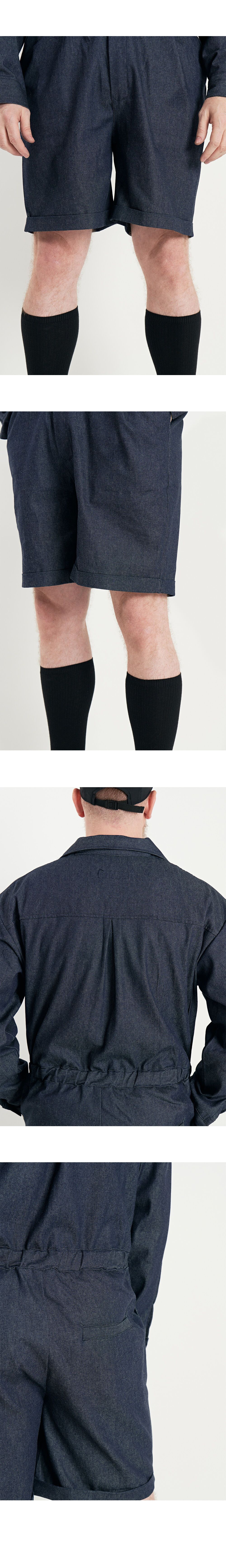 [스미스아머]SA 데님 엔드로지너스 하프 점프수트_흑청 - 감도 깊은 취향 셀렉트샵 29CM